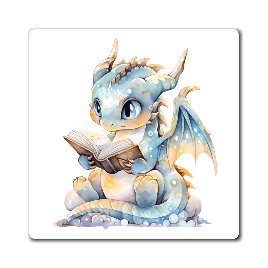 Dragon Magnet, Book Dragon, Baby Dragon, Book Lovers Gifts, Cute Dragon ...