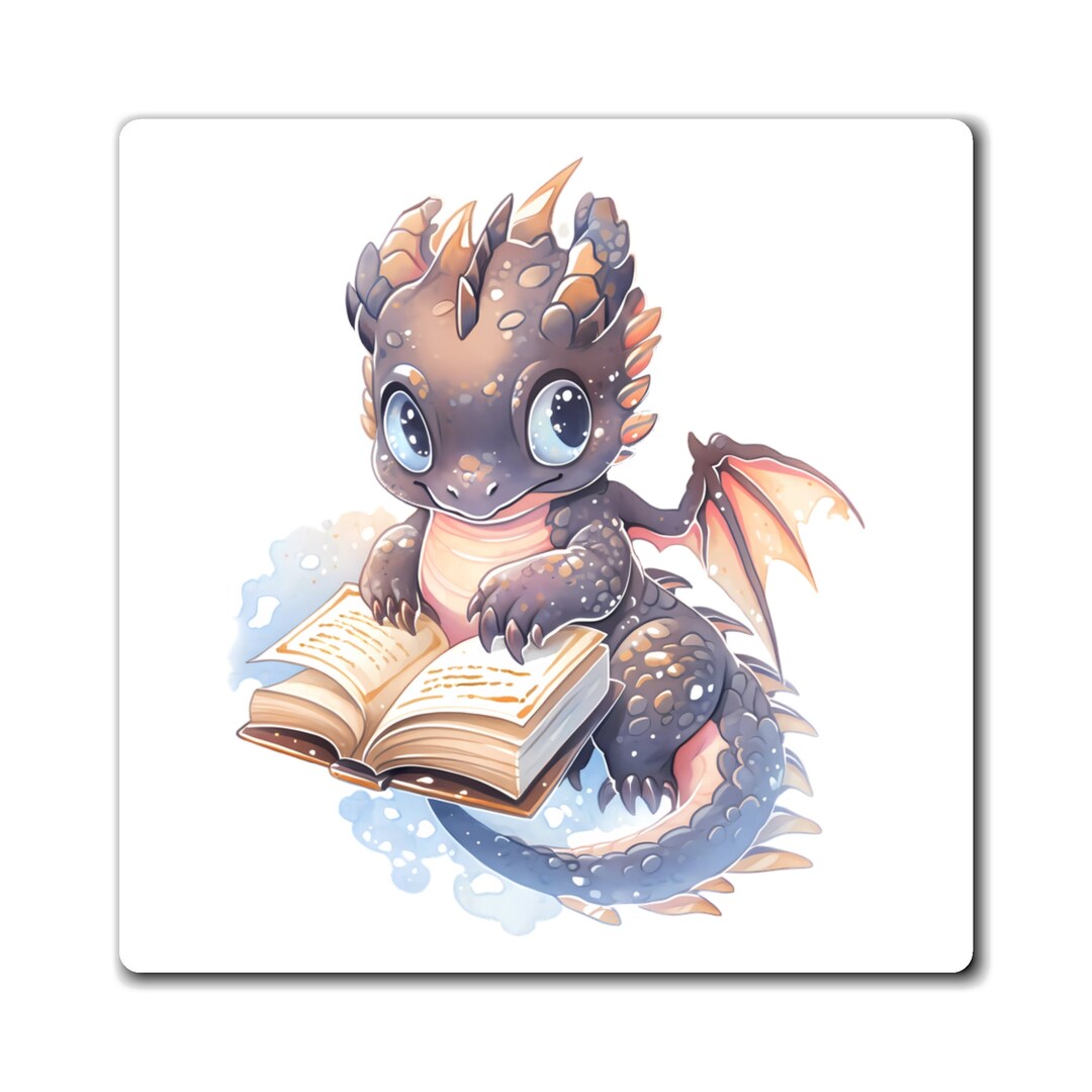 Dragon Magnet, Book Dragon, Baby Dragon, Book Lovers Gifts, Cute Dragon ...