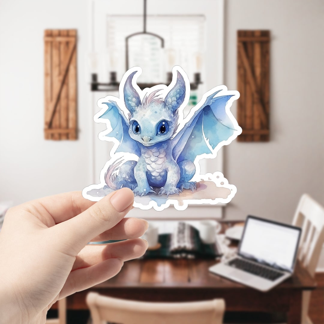 Blue Dragon, Watercolor Dragon Sticker, Baby Dragon, Cute Dragon ...