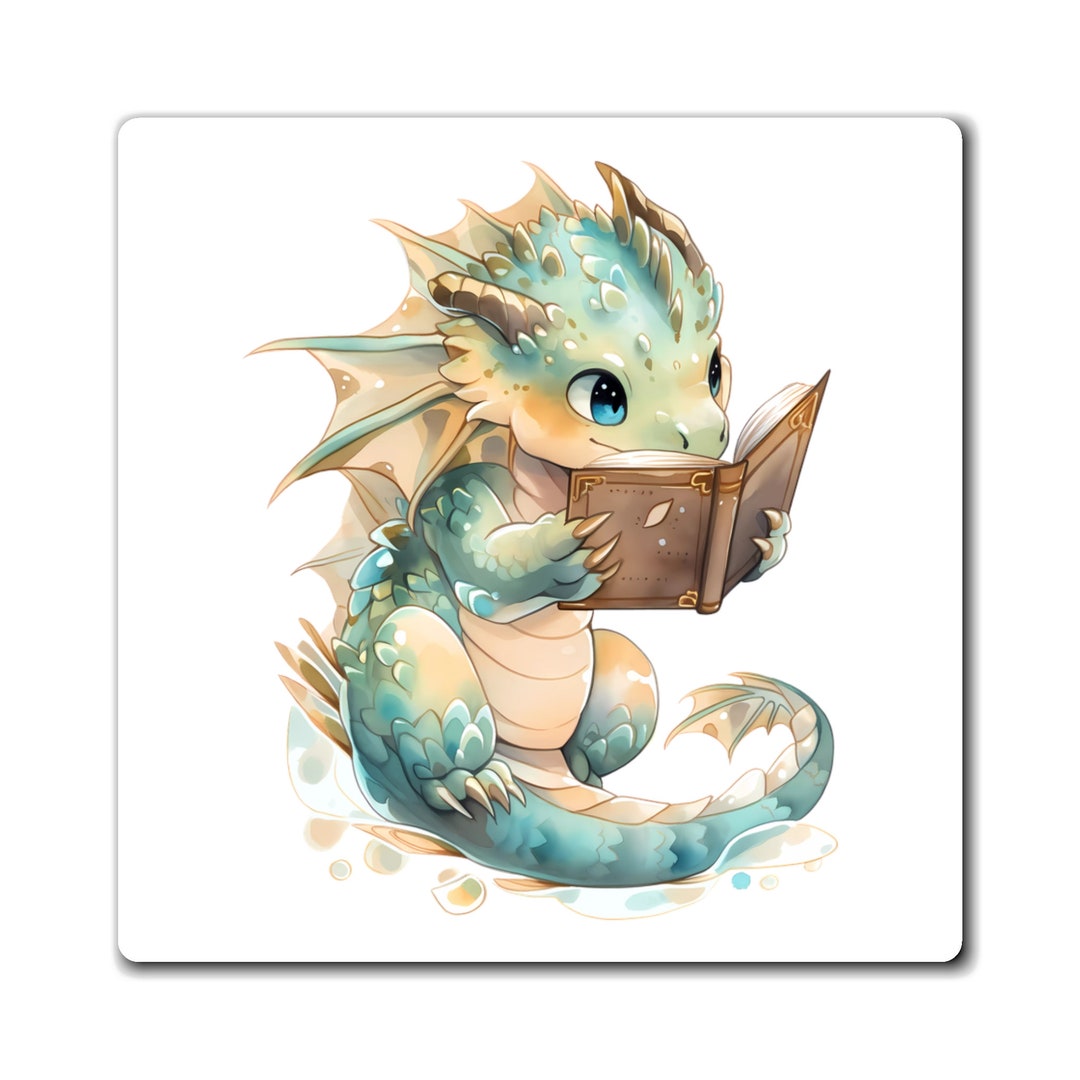 Dragon Magnet, Book Dragon, Baby Dragon, Book Lovers Gifts, Cute Dragon ...