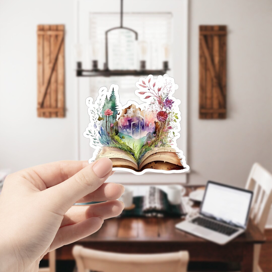 Ya Book Stickers, Open Book Sticker, Open Book With Flowers, Story Book ...