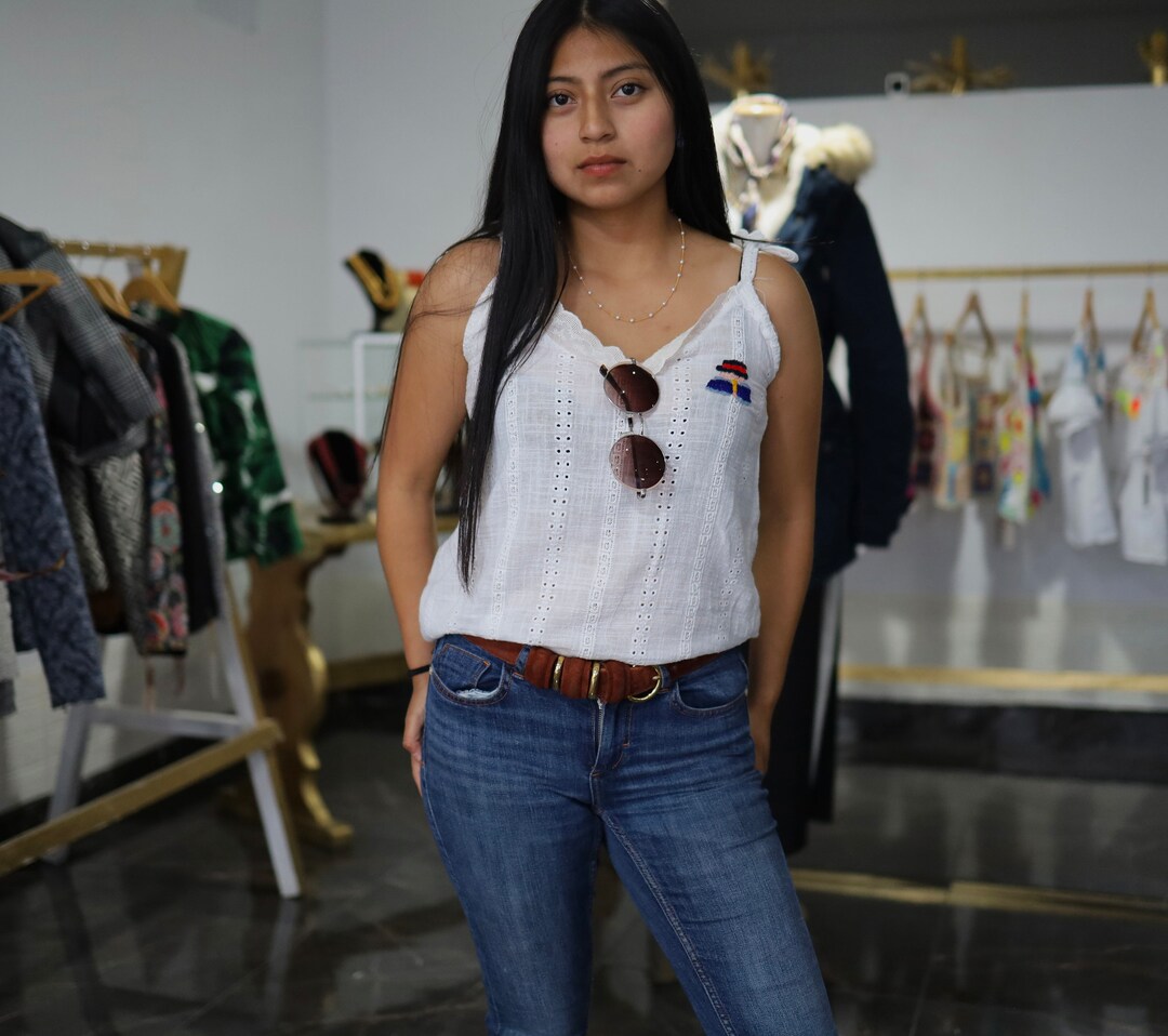 Strappy Lace Top With Hand Embroidery. One Size. Simple and Elegance ...