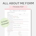 Editable Daycare All About Me Form, Printable Child Information Sheet ...