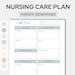 Printable Nursing Care Plan, Nurse Care Plan Template, Nursing Student ...