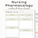 Printable Nursing Pharmacology Template, Pharmacology Notes, Nursing ...
