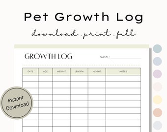 Kitten Growth Chart Printable - Etsy