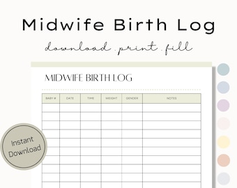 Birth Log Midwife - Etsy