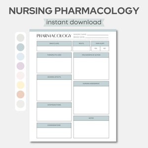 Printable Nursing Pharmacology Template, Pharmacology Notes, Nursing ...