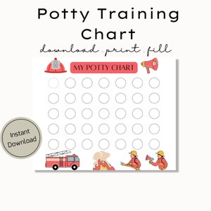 Fire Truck Potty Chart Potty Training Chart Sticker Potty - Etsy