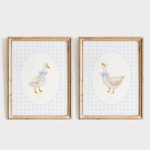 Goose Nursery Print Set, Vintage Goose Nursery Art, Baby Boy Nursery ...