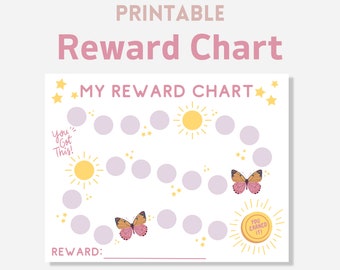 Boho Rainbow Reward Chart, Printable Sticker Chart, Toddler Reward ...