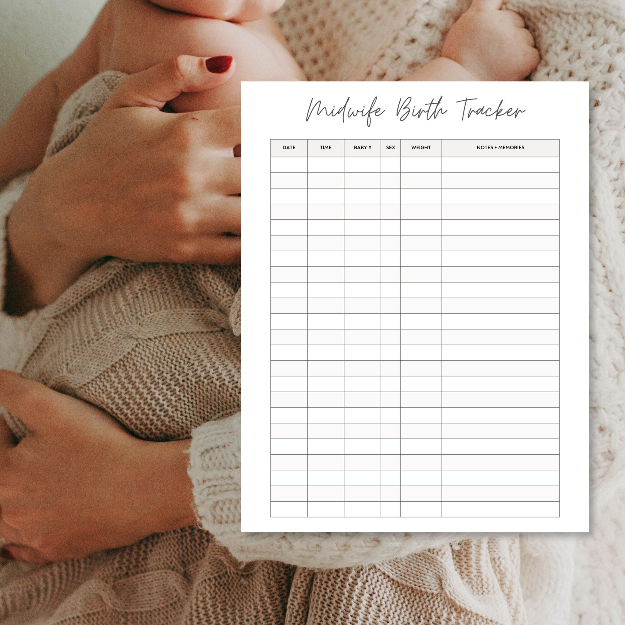 Printable Midwife Birth Tracker, Student Midwife Delivery Log, Midwife ...