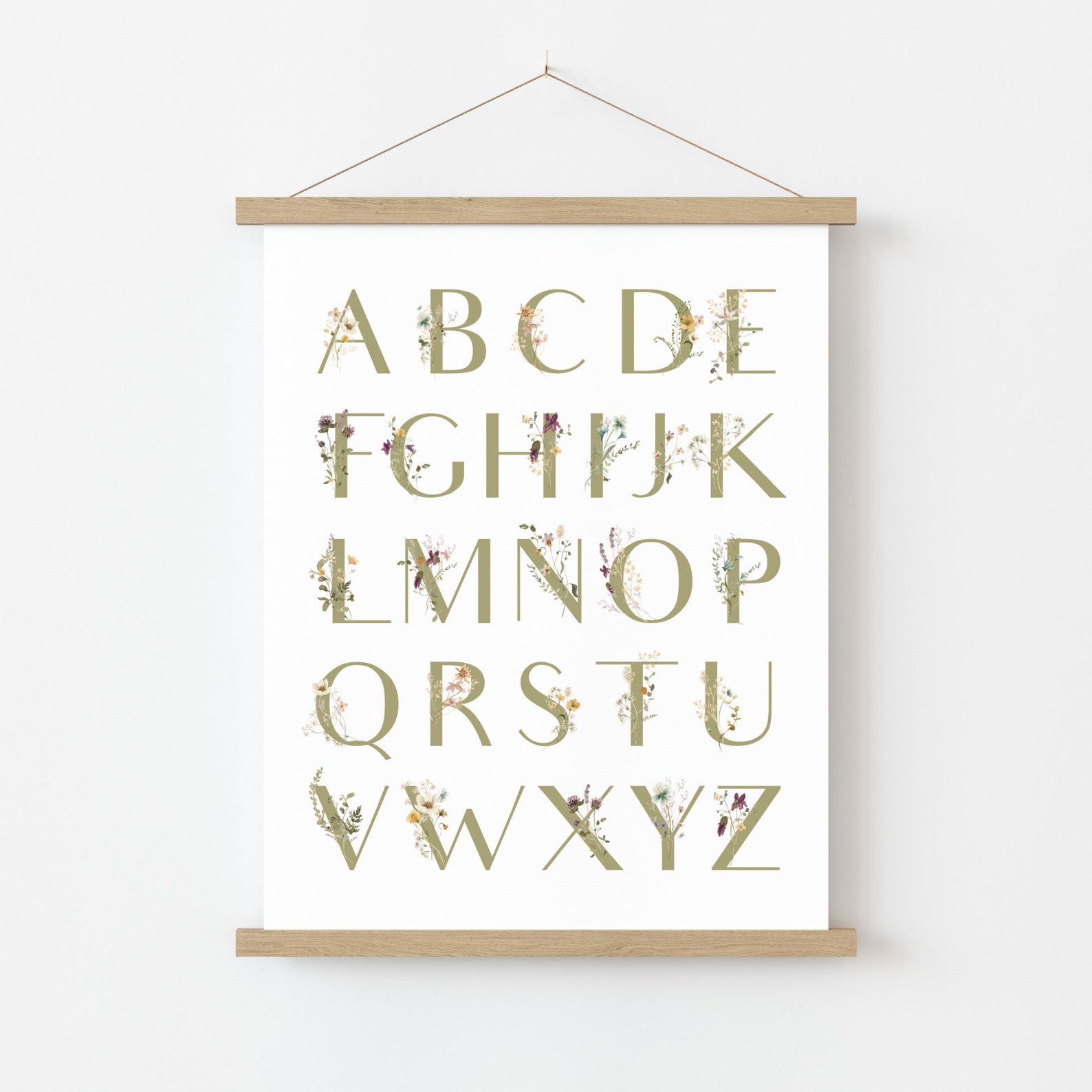 Wildflower Alphabet Poster, Floral Alphabet Print, Printable ...
