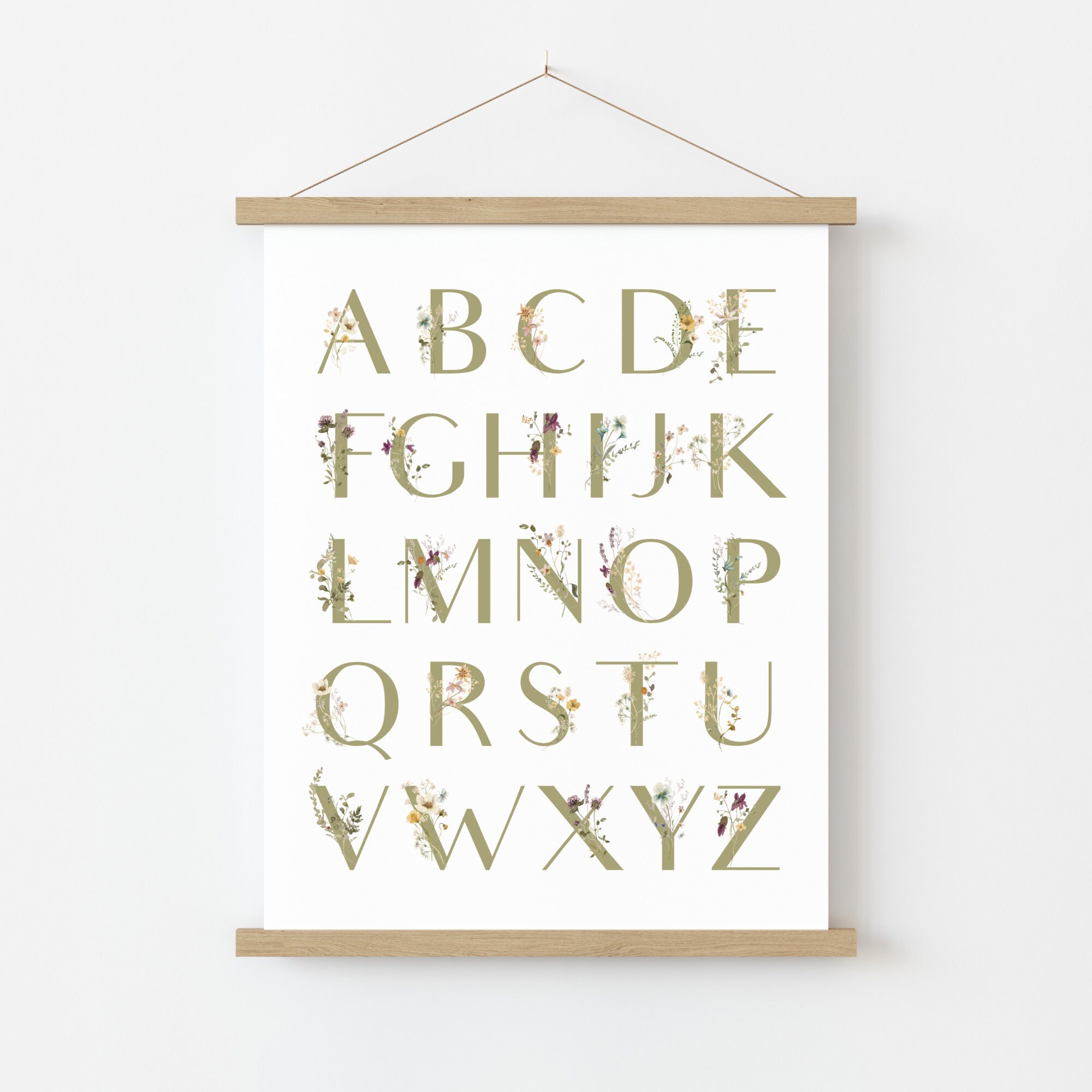 Wildflower Alphabet Poster, Floral Alphabet Print, Printable ...