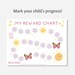Boho Butterfly Reward Chart, Printable Sticker Chart, Toddler Reward ...