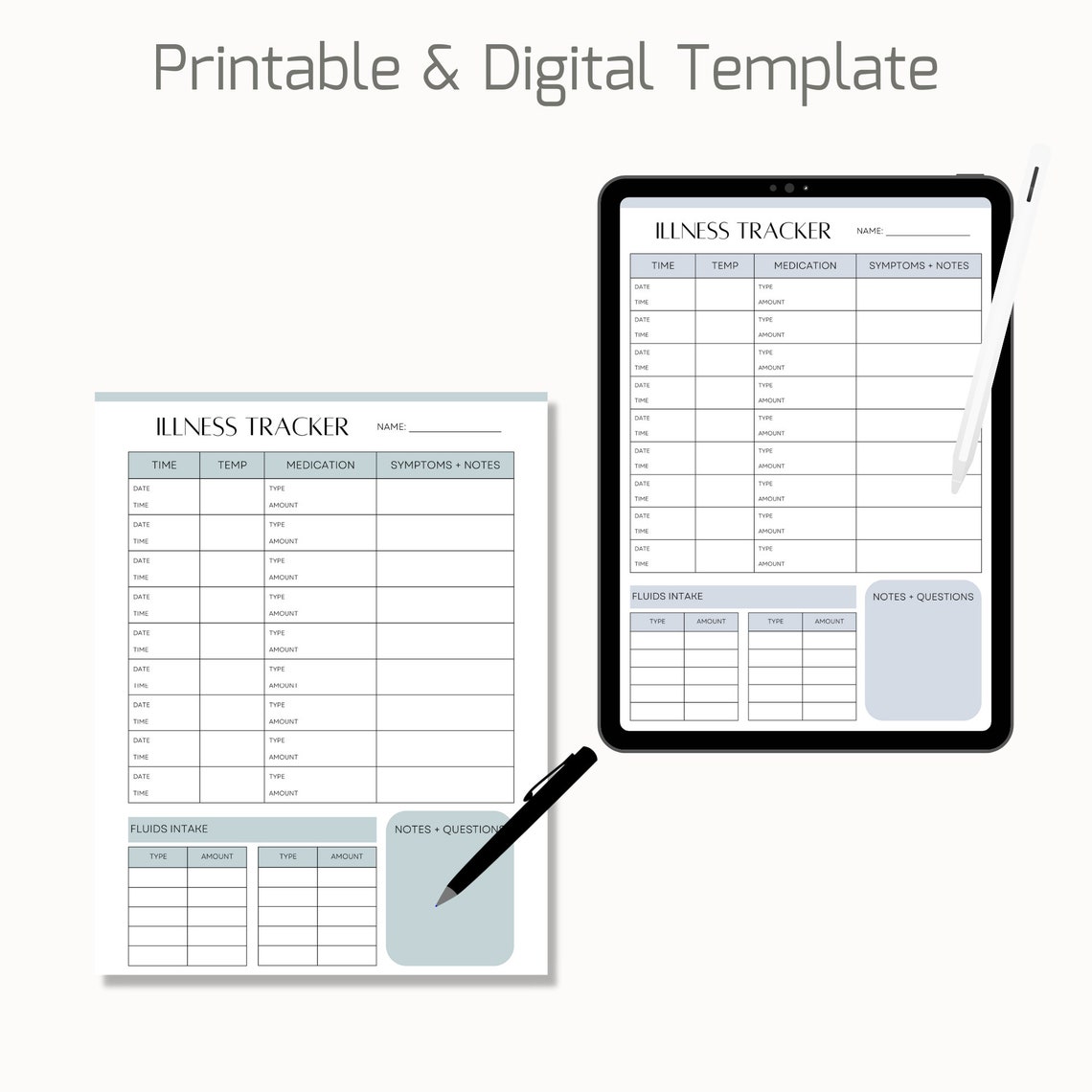 Printable Medication Tracker, Child Illness Log, Medication Log ...
