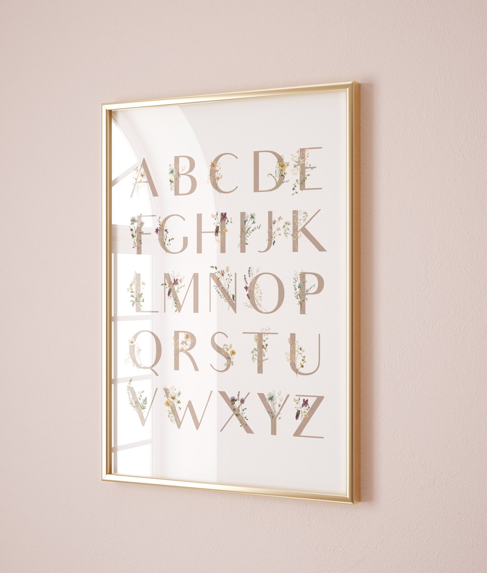 Wildflower Alphabet Poster, Floral Alphabet Print, Printable ...