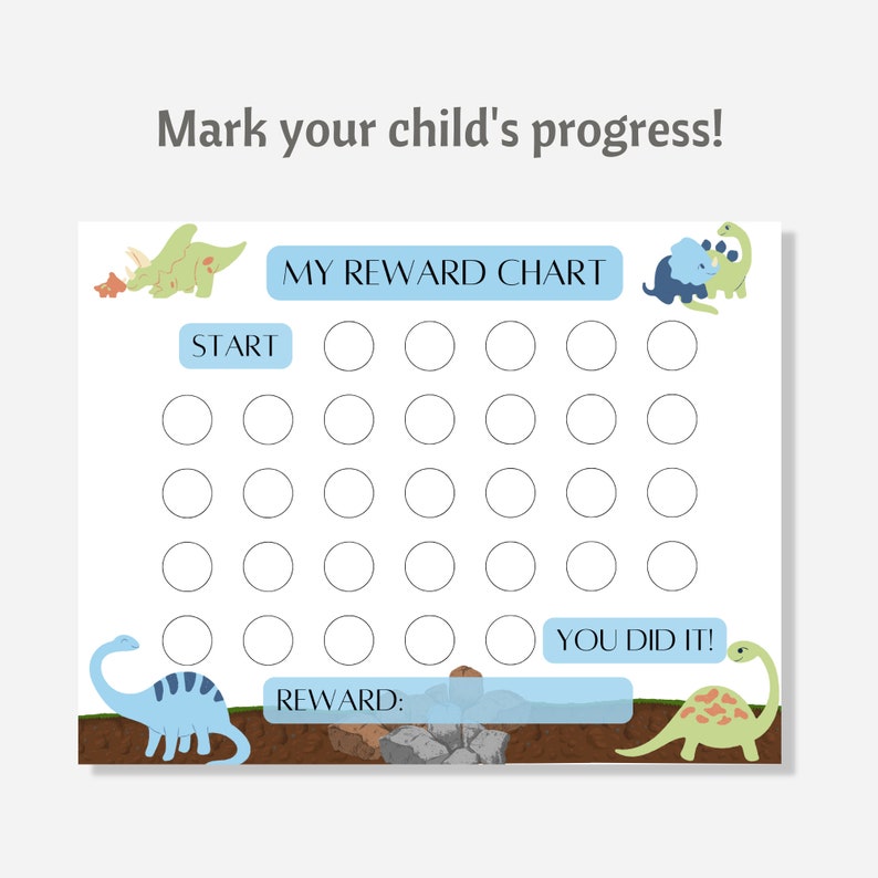 Dinosaur Reward Chart, Printable Sticker Chart, Dinosaur Chart, Routine ...