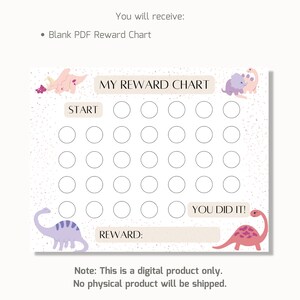 Dinosaur Reward Chart Printable Sticker Chart Dinosaur - Etsy