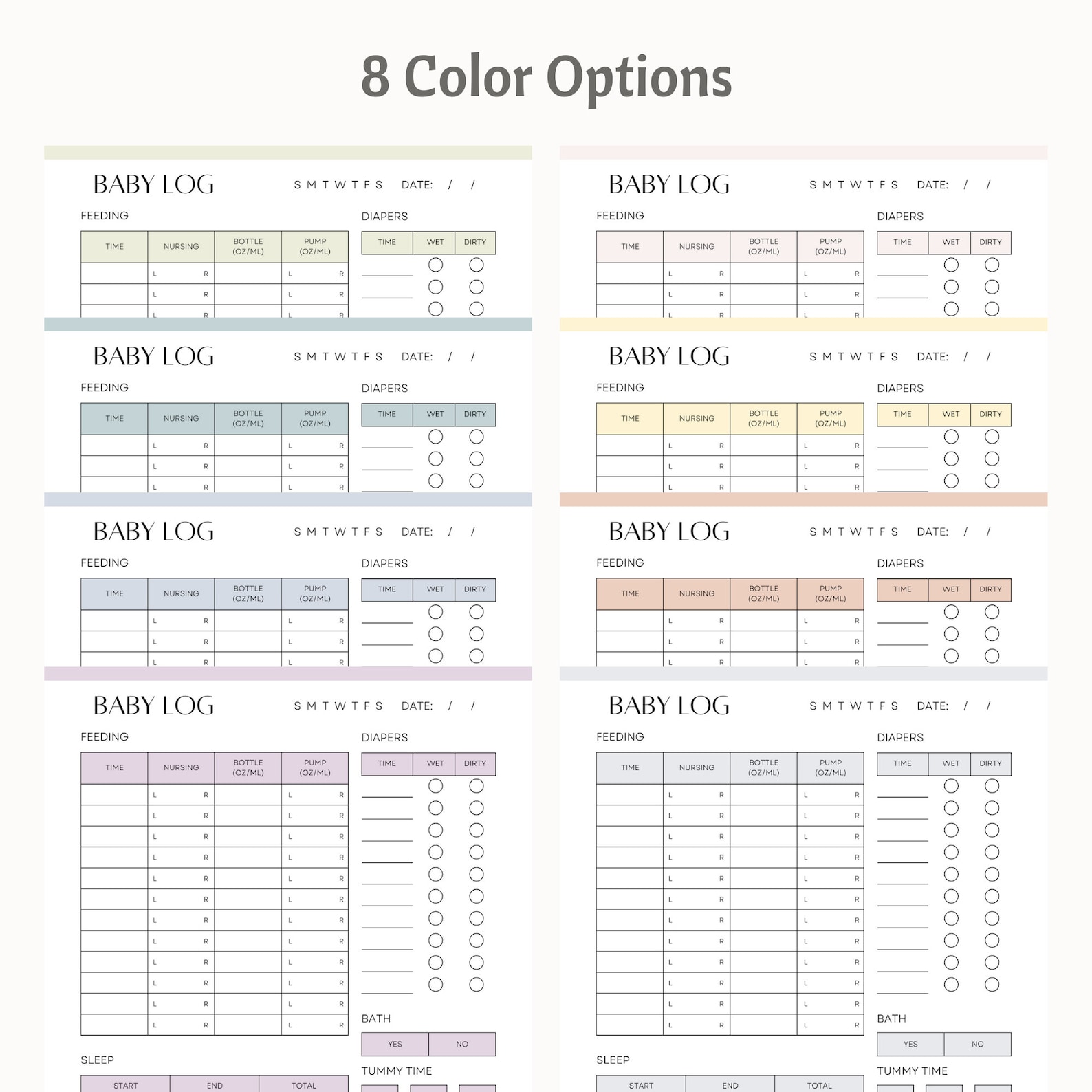 Baby Care Daily Log, Postpartum Tracker, Infant Log, New Mom Baby ...