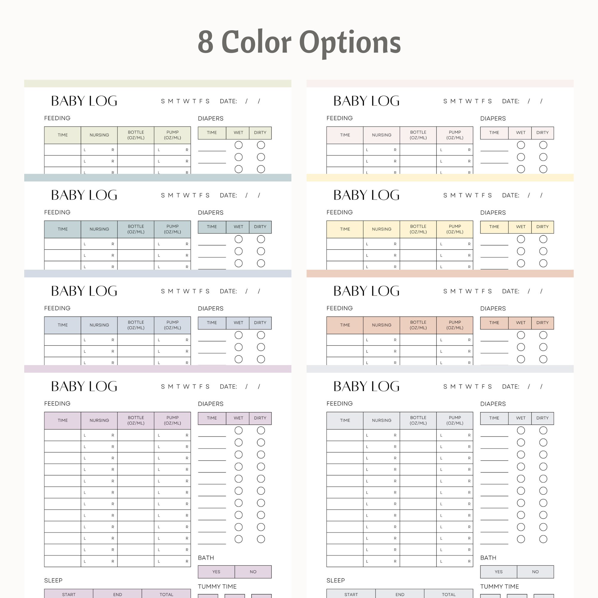 Baby Care Daily Log, Postpartum Tracker, Infant Log, New Mom Baby ...