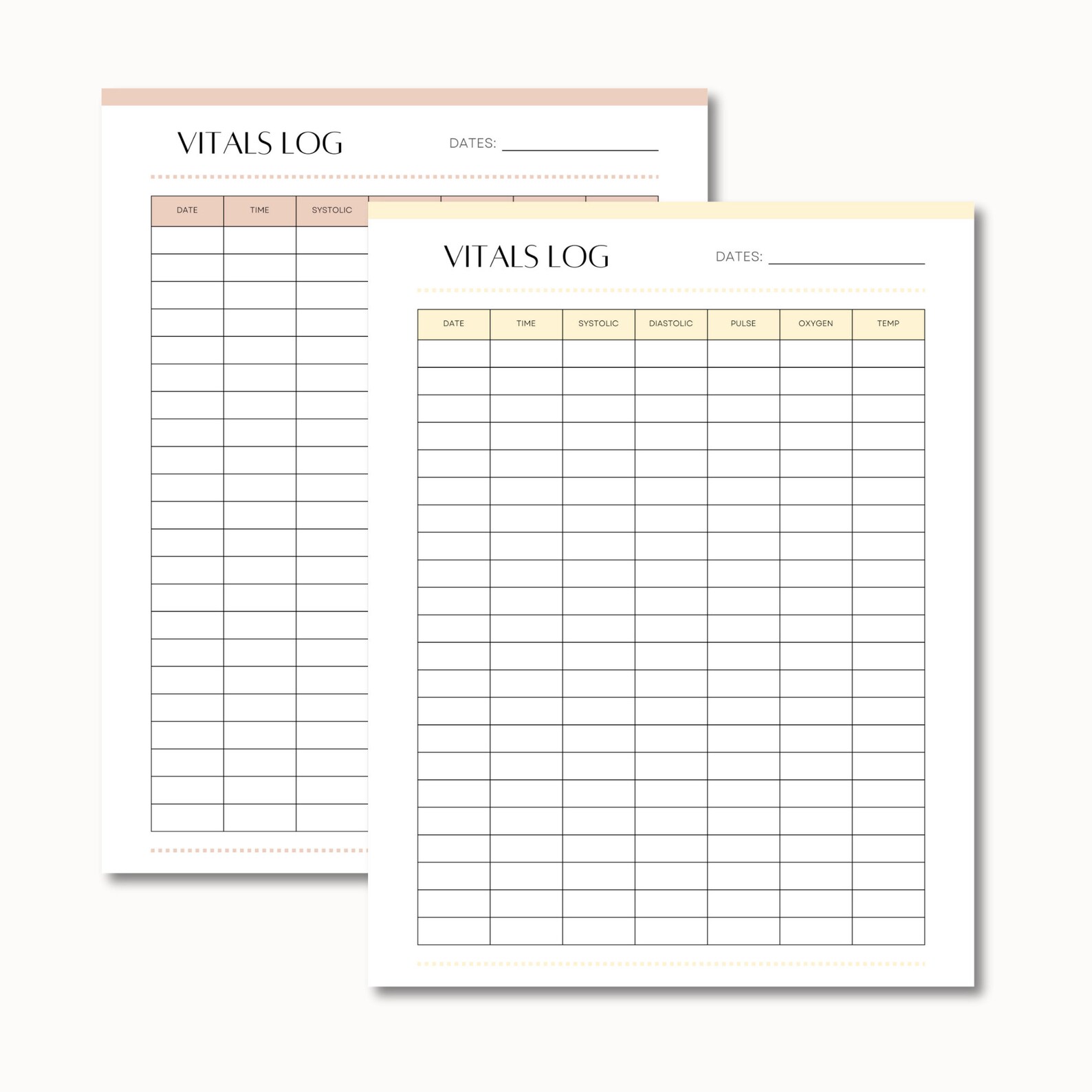 Printable Vitals Tracker, Vitals Log Sheet, Vital Sign Log, Nursing ...