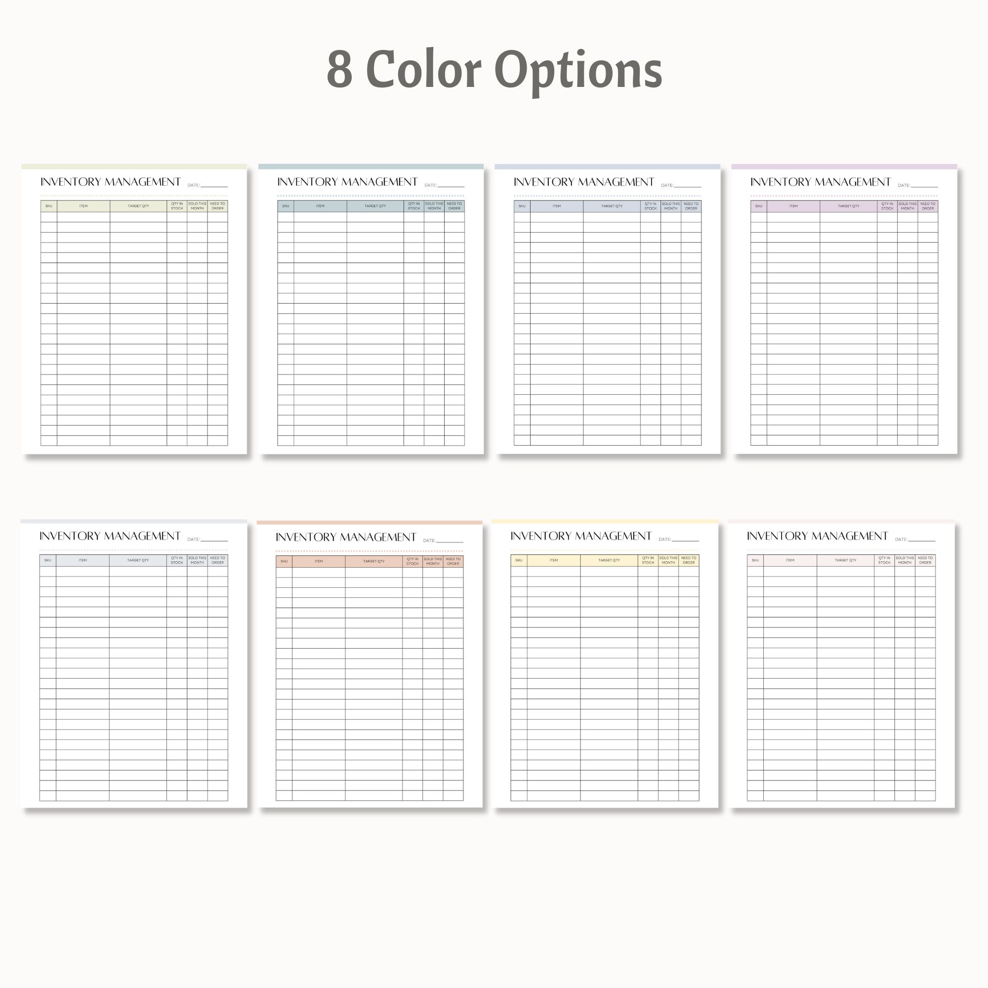 Printable Inventory Management Form, Product Inventory Tracker Sheet ...