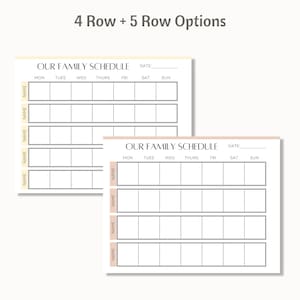 Weekly Family Schedule, Weekly Family Planner Printable, Customizable ...