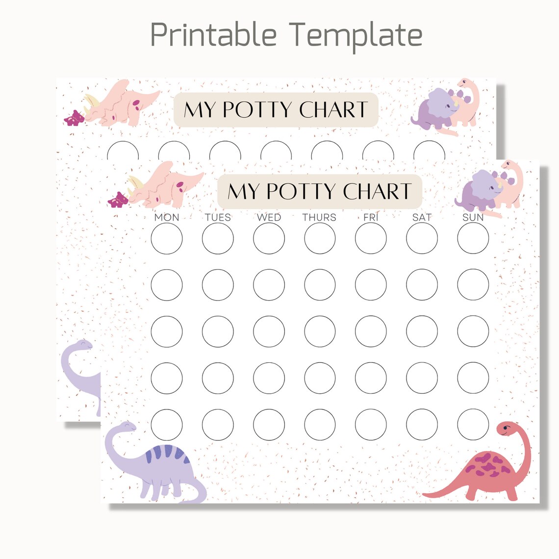 Dinosaur Potty Chart Dino Potty Training Chart Sticker Potty - Etsy