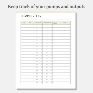 Breastfeeding Log Pumping Log Breastmilk Inventory Tracker - Etsy