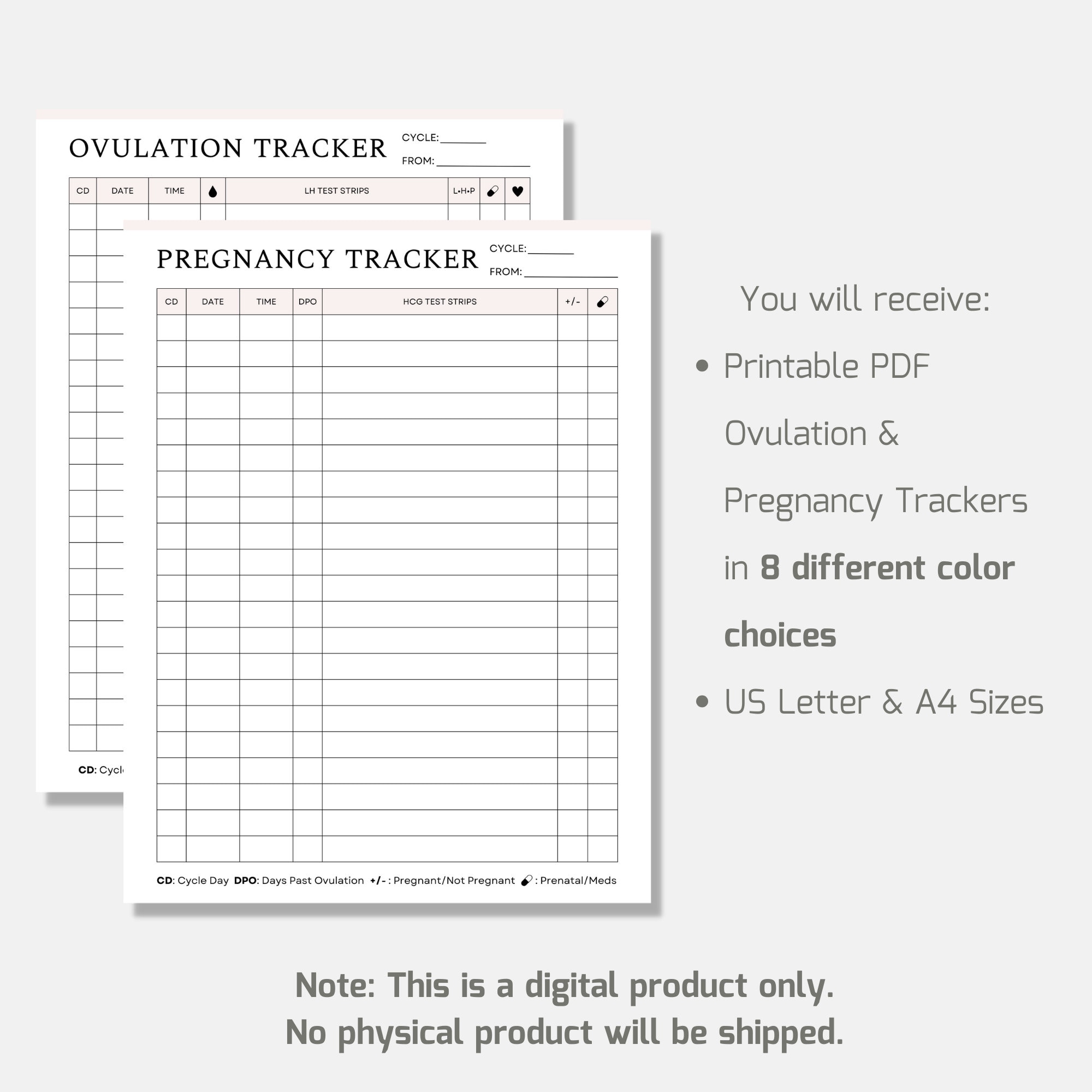 Printable Ovulation Test Strips Tracker Fertility Tracking - Etsy