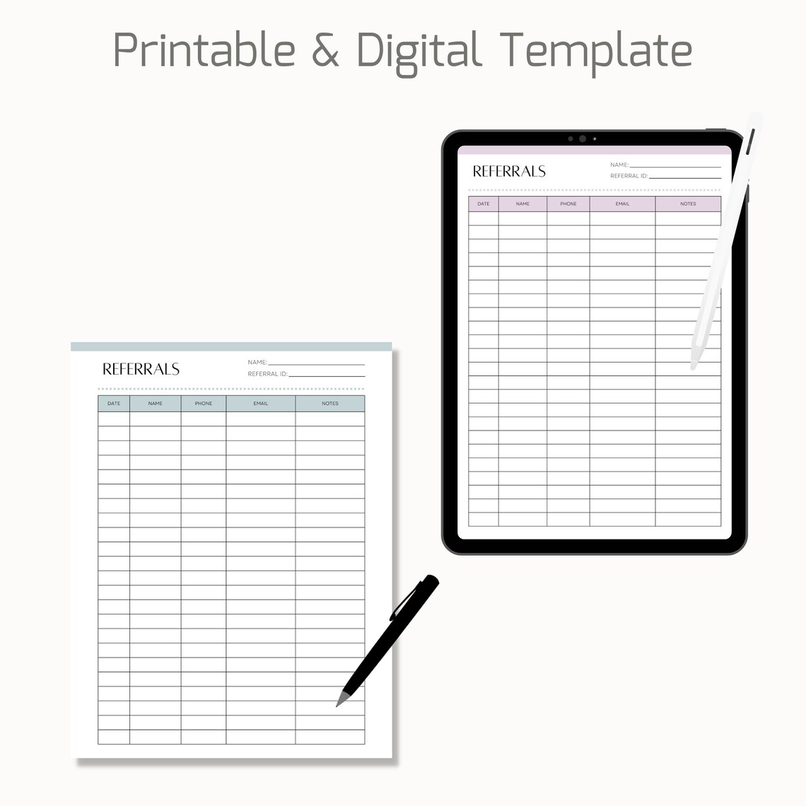 Printable Referral Tracker, Referral Contacts, Medical Referral Sheet ...