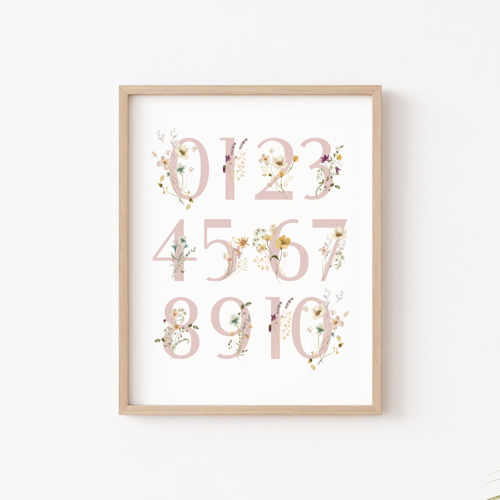 Set of 2 Wildflowers Alphabet Numbers Poster Floral Alphabet - Etsy