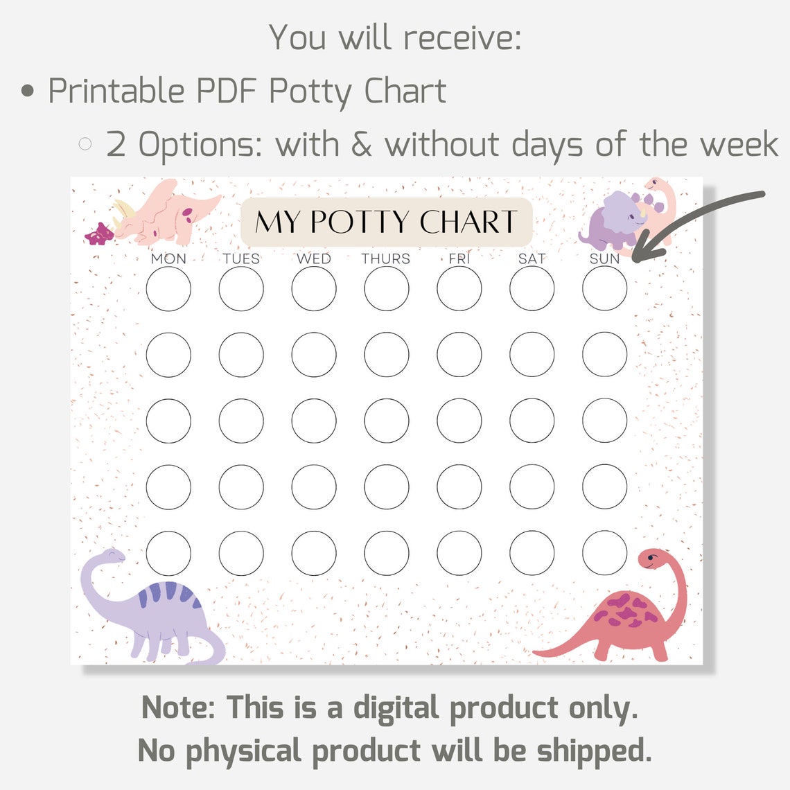 Dinosaur Potty Chart Dino Potty Training Chart Sticker Potty - Etsy