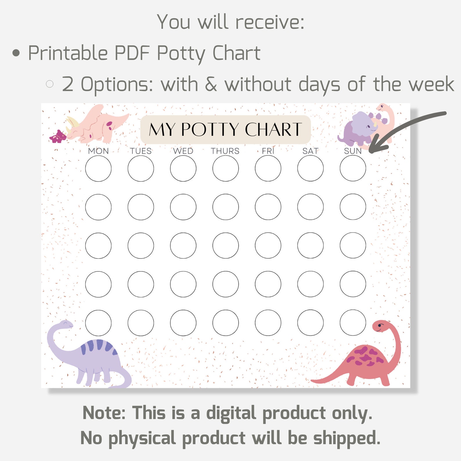 Dinosaur Potty Chart Dino Potty Training Chart Sticker Potty - Etsy