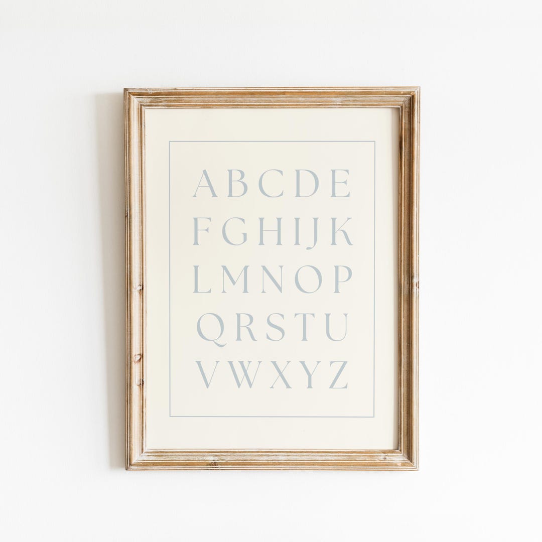 Vintage Style Alphabet Print, Baby Boy Nursery, Vintage Nursery Print ...