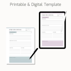 Printable Daily Devotional, Bible Study Template, Faith Journal, Prayer ...