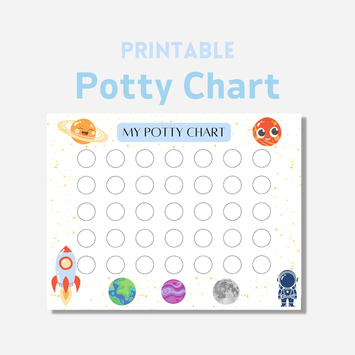 Space Potty Chart, Astronaut Potty Training Chart, Sticker Potty Chart ...