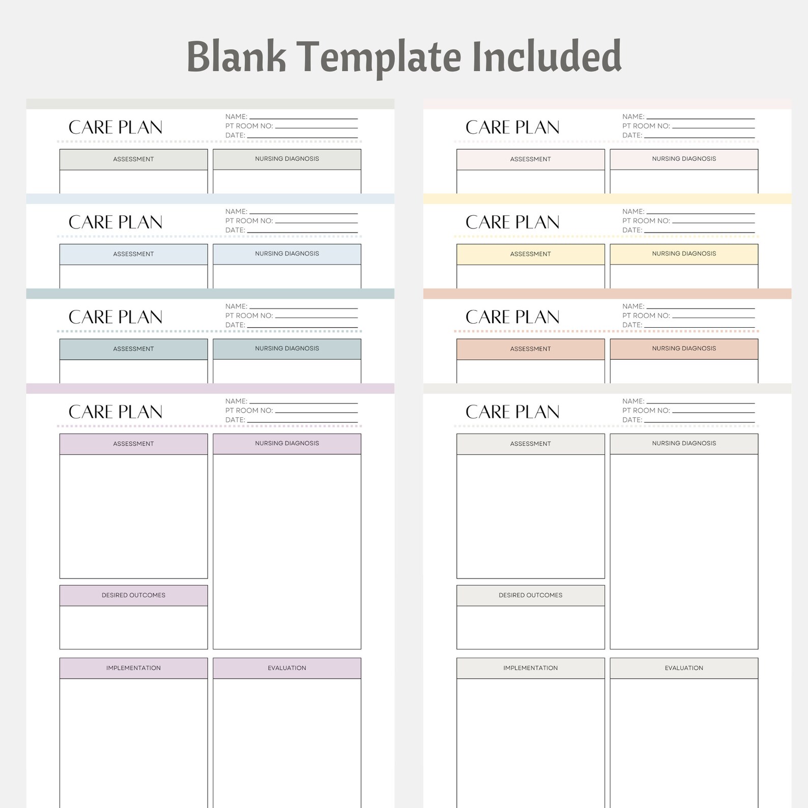 Printable Nursing Care Plan, Nurse Care Plan Template, Nursing Student ...