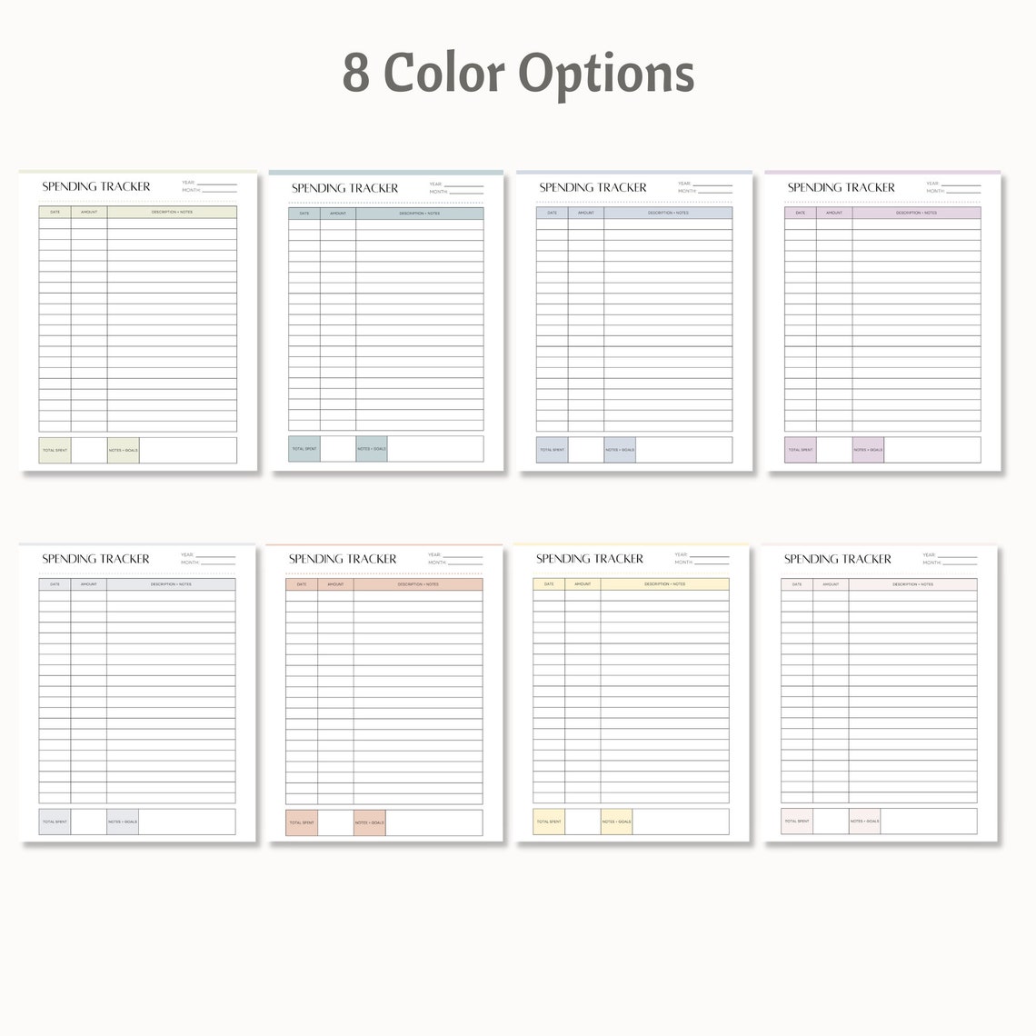 Printable Spending Tracker Spreadsheet, Business Spending Log, Finance ...