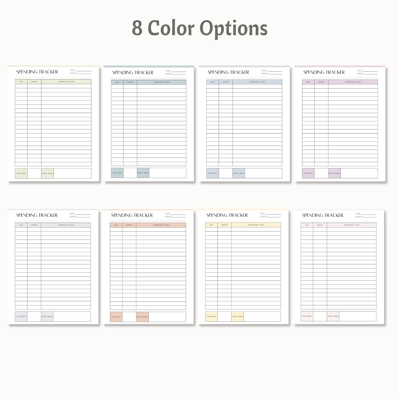 Printable Spending Tracker Spreadsheet, Business Spending Log, Finance ...