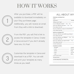 Editable All About My Child Template, Printable Daycare All About Me ...