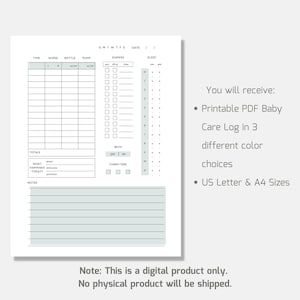 Newborn Daily Care Log, Breastfeeding Journal, Baby Milestone Tracker ...