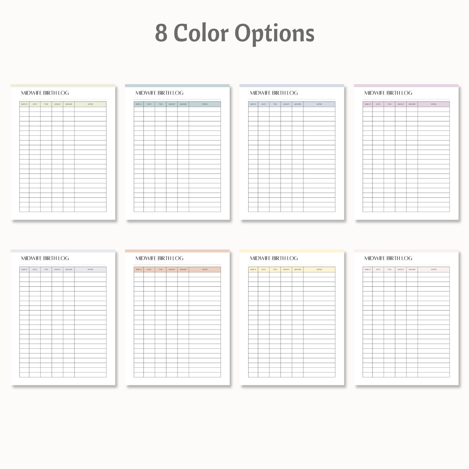 Printable Midwife Birth Log Student Midwife Delivery Log - Etsy