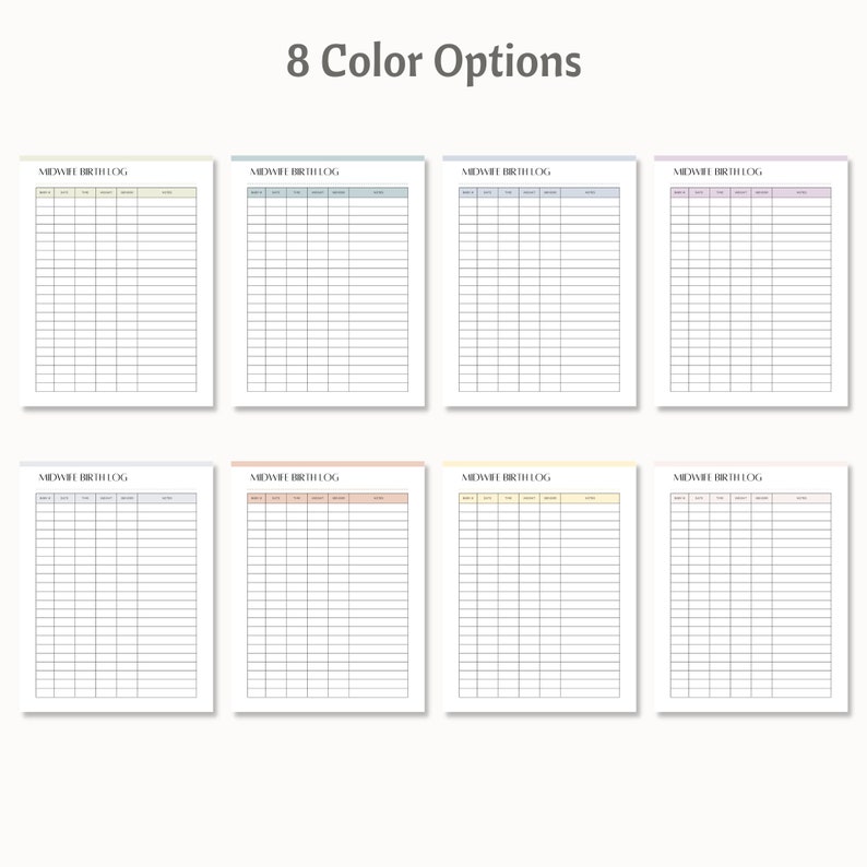 Printable Midwife Birth Log Student Midwife Delivery Log - Etsy