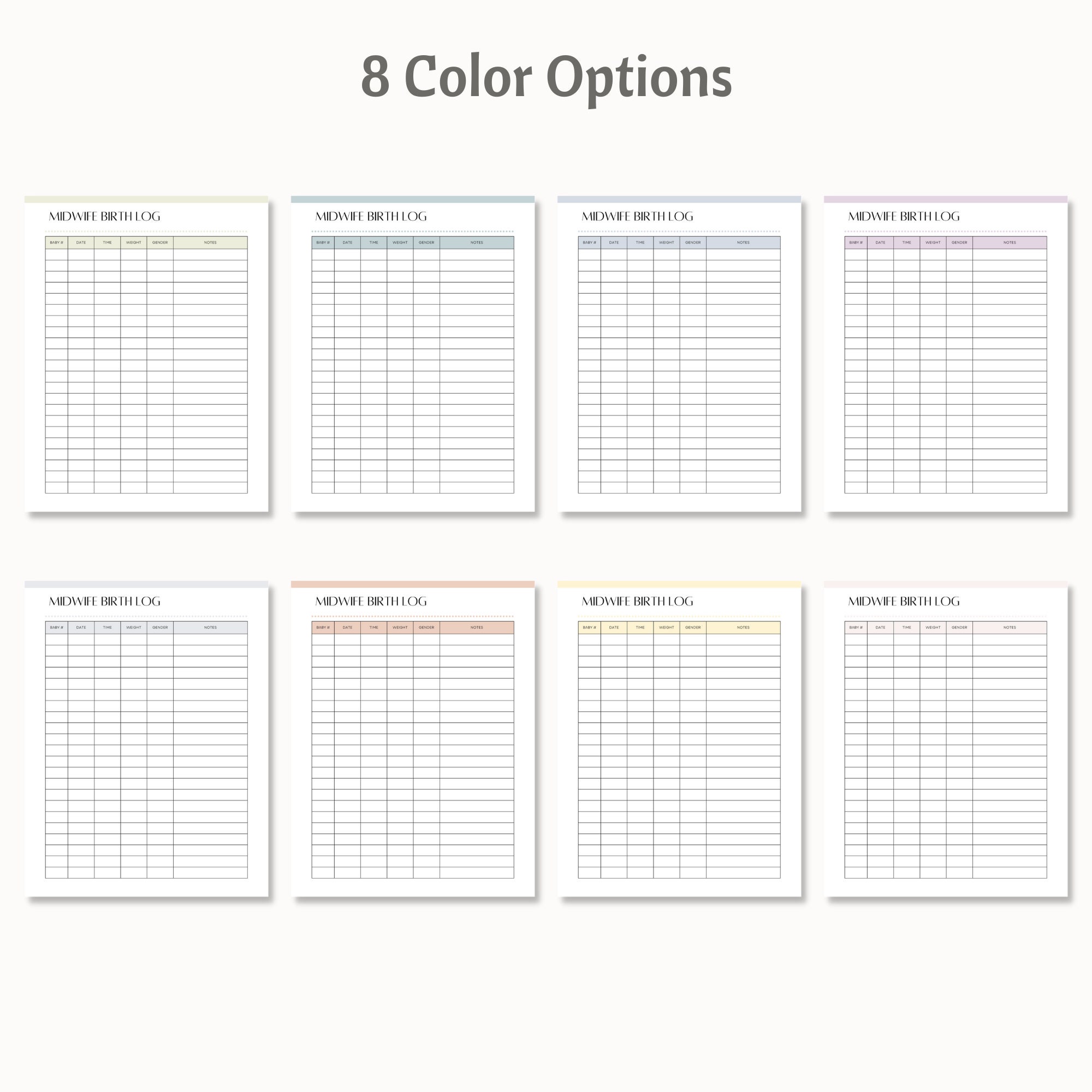 Printable Midwife Birth Log Student Midwife Delivery Log - Etsy