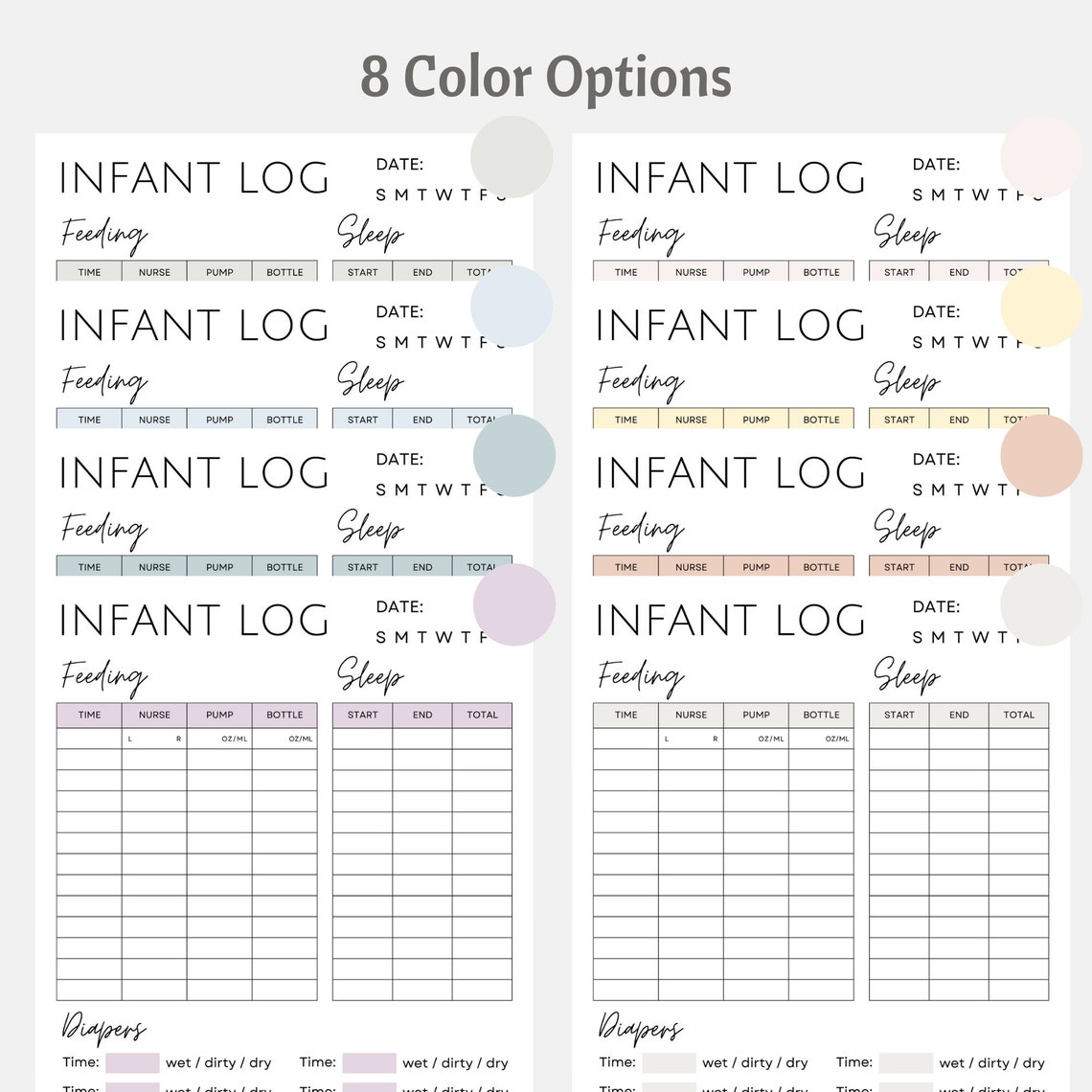Editable Baby Tracker, Baby Log, Baby Feeding Log, Baby Daily Log ...