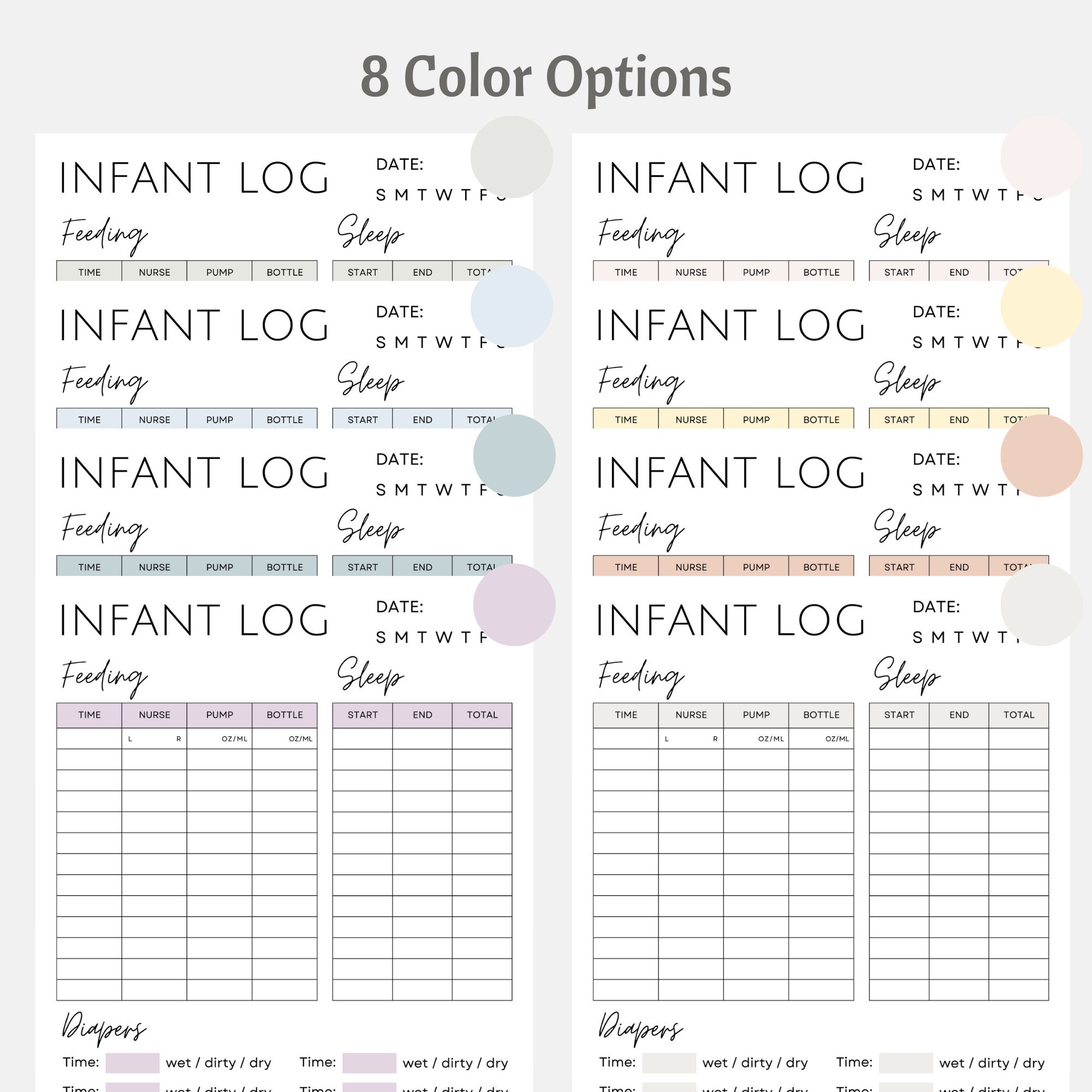 Editable Baby Tracker, Baby Log, Baby Feeding Log, Baby Daily Log ...