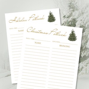 Christmas Potluck Sign up Sheet, Work Holiday Potluck Sign Up ...