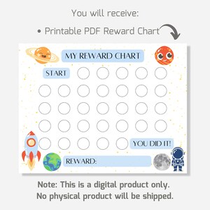 Space Reward Chart, Printable Sticker Chart, Space Chart, Chore Chart ...
